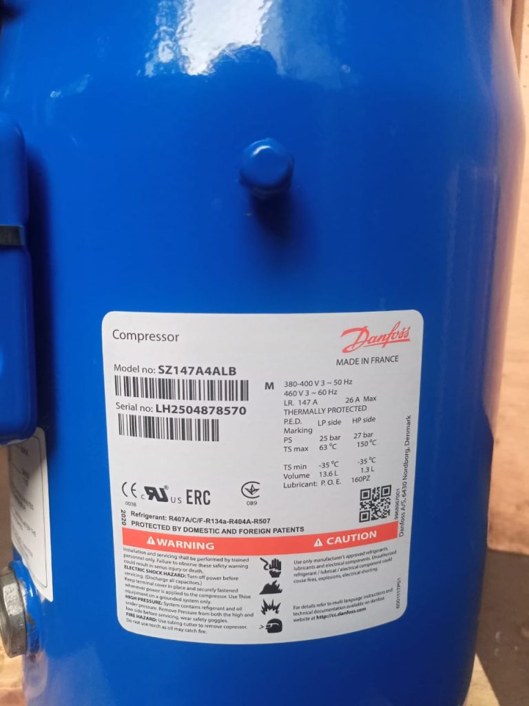 Danfoss Scroll Compressor Capacity 10 Ton Model SZ147A4ALB Multi Gas ...