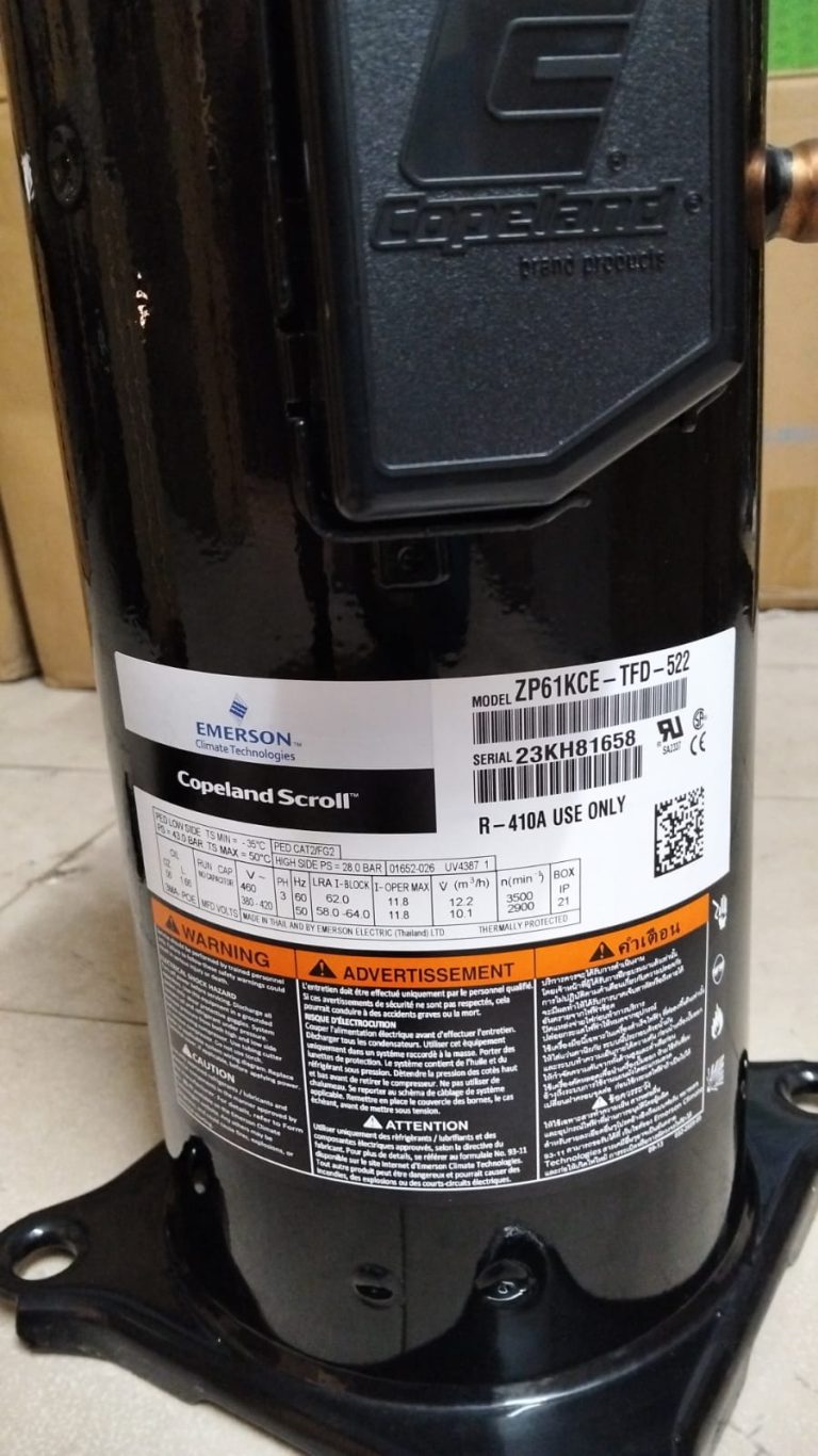 Copeland Scroll Compressor Capacity 4 Ton Model ZP61KCE-TFD-522 R410A ...