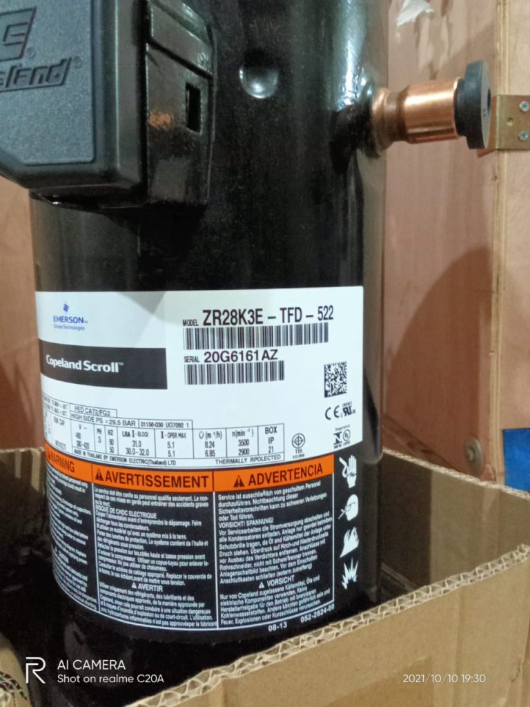 Copeland Scroll Compressor Capacity 2 Ton Model ZR28KCE-TFD-522 Multi ...