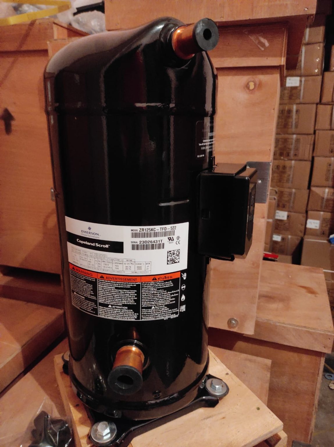 Copeland Scroll Compressor Capacity 8 Ton Model ZR125KC-TFD-522 R22 ...