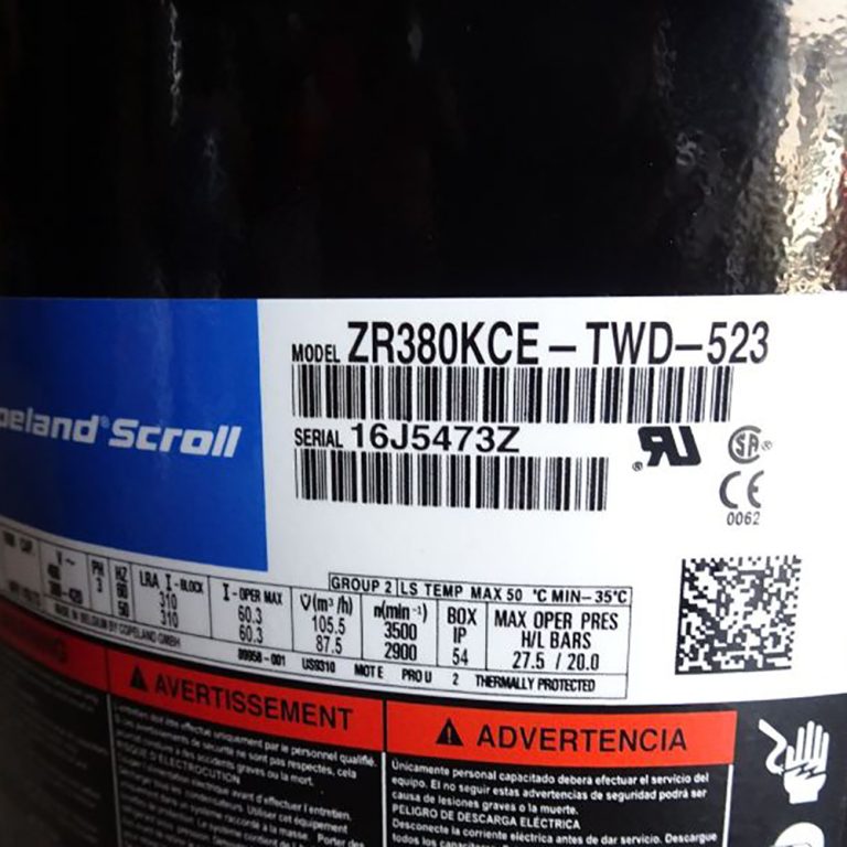 Copeland Scroll Compressor Capacity 25 Ton Model ZR380KCE-TWD-523 Multi ...