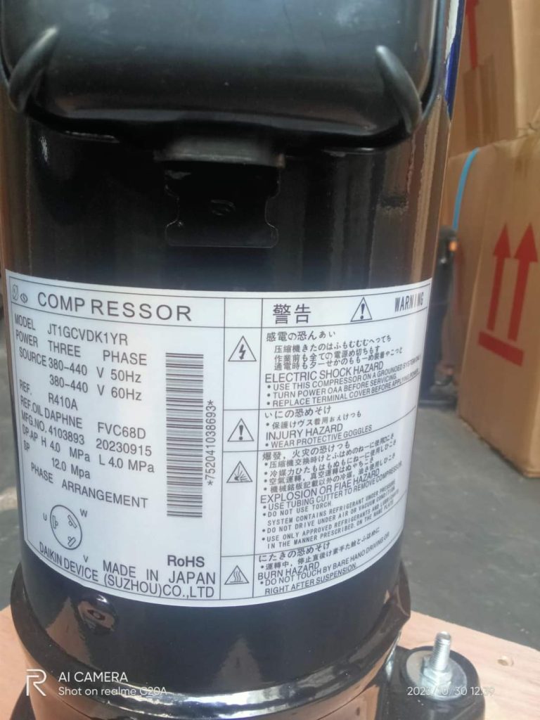 Daikin Inverter Scroll Compressor Model JT1GCVDKYR R410 | Cool N Fresh